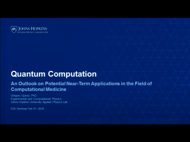 February 5, 2019: Gregory Quiroz, JHU Applied Physics Laboratory ...