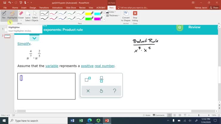 Rational Exponents: Product Rule
