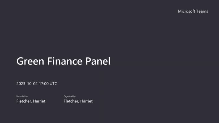 Green Finance Panel - October 2023