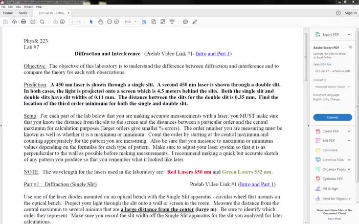 223 Lab #7 Intro, Part 1, and Part 2