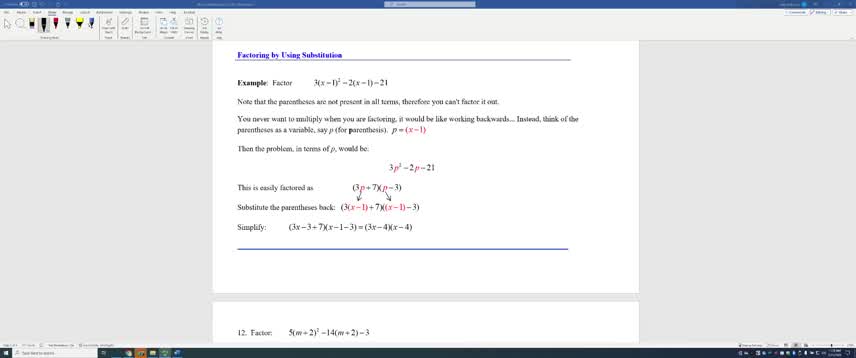 R.3 Factoring by Using Substitution - Part V