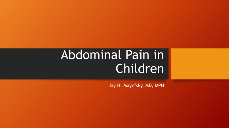 GI: Pediatric Abdominal Pain