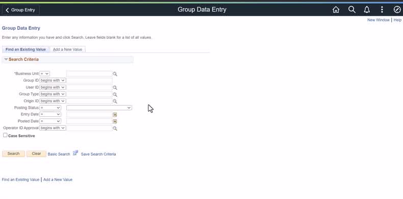Create a Group Data Entry - No Audio