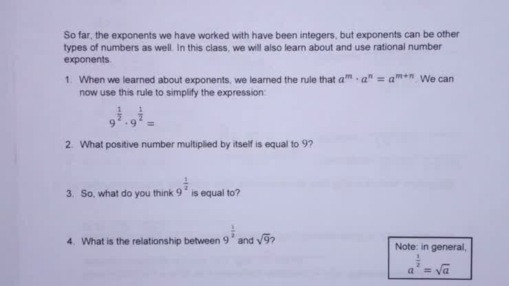Math 103 Rational Exponents