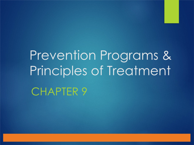 Programs and Principles of Treatment