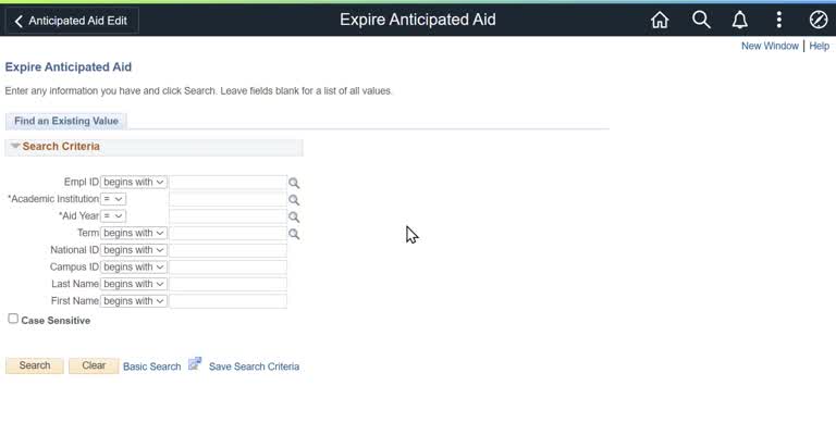 Expire Anticipated Aid - No Audio