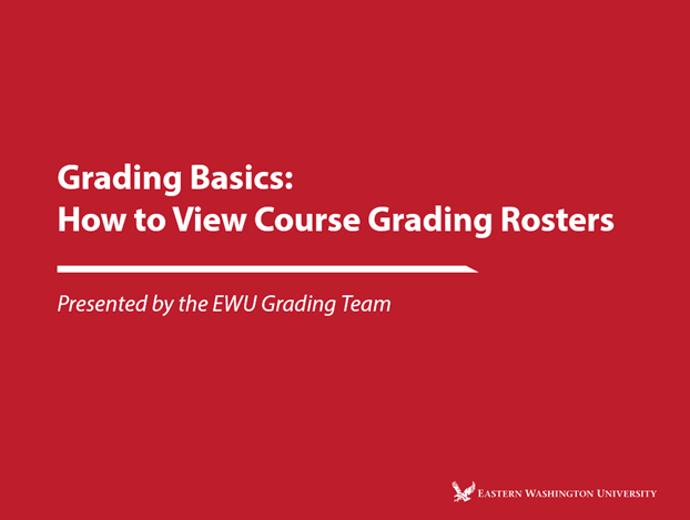 Grading Basics: How to View Course Grading Rosters