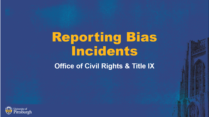 Reporting Bias Incidents