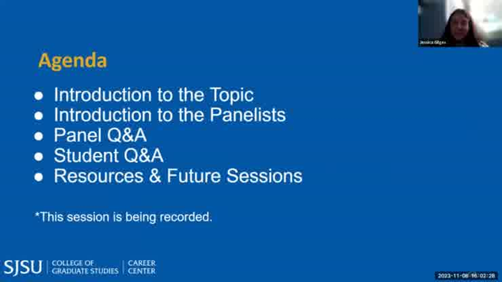 SJSU Graduate Student and Alumni Panel