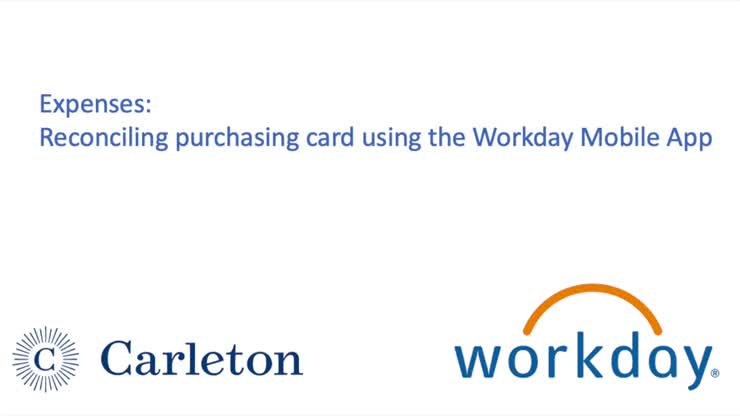 Workday Mobile App--Reconciling Purchasing Card