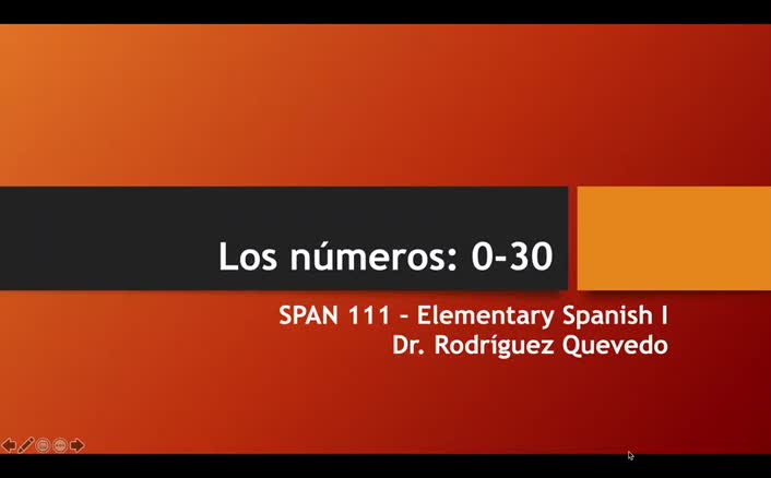 SPAN 111: Los números 0-30