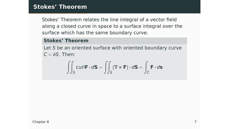 8.2 - Stokes' Theorem