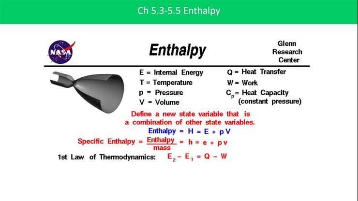 171 Chapter 5 section 3 Enthalpy and pressure-volume work
