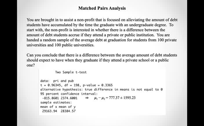Matched Pairs Analysis (old)