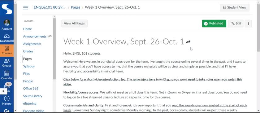 ENGL 101 Week 1 Overview SSC