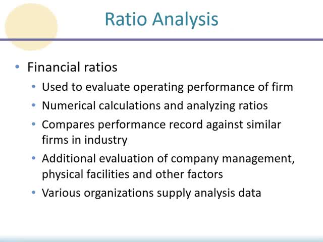 Lecture 3.1a Ratio Analysis