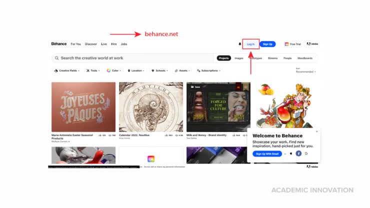 How to use Behance