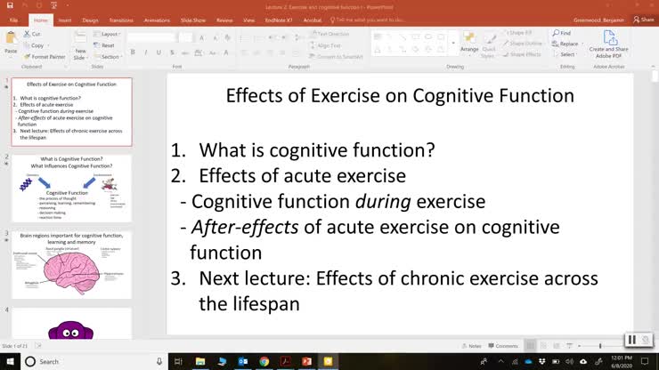 Lecture 2 Cognitive Function I