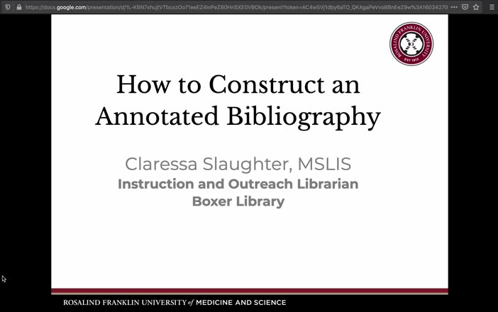 How to Construct an Annotated Bibliography