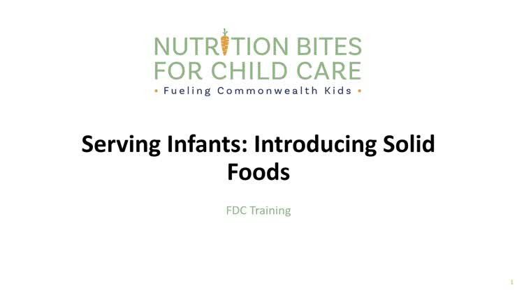 Serving Infants: Introducing Solid Foods