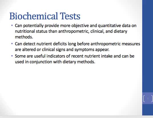 Chapter 9: Biochemical Assessment of Nutritional Status