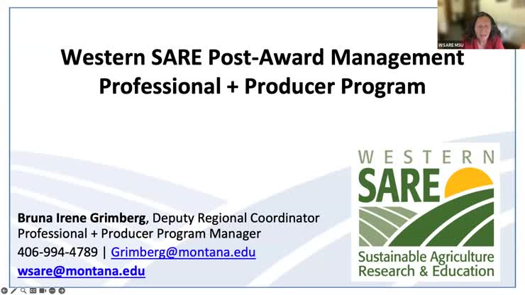Western SARE Professional+Producer Award Management - 7-26-2024