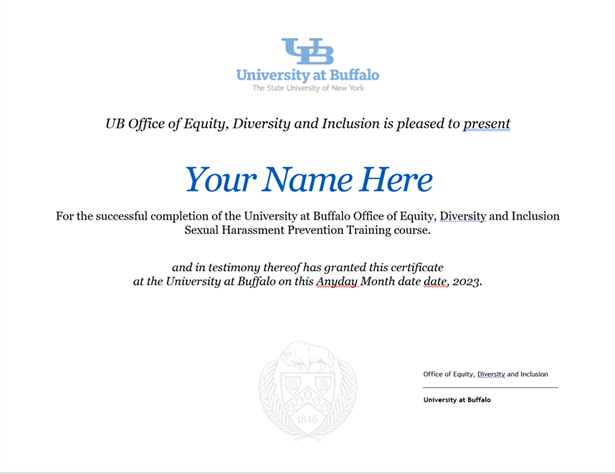 Generating a Certificate of Completion for 2023 SHP Course