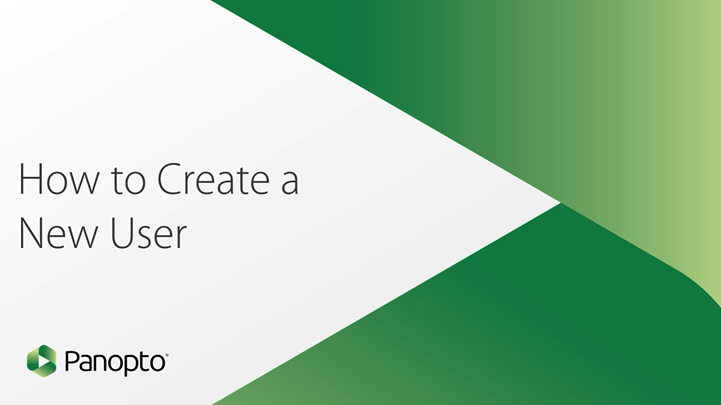 How to Create a New User