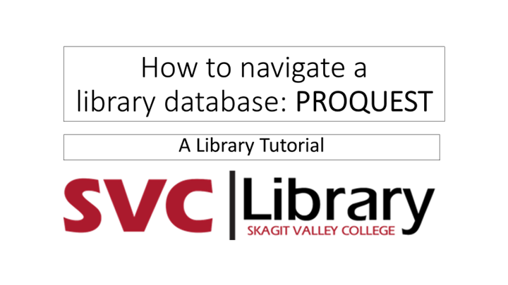Proquest Tutorial
