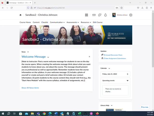 Create a discussion board in D2L