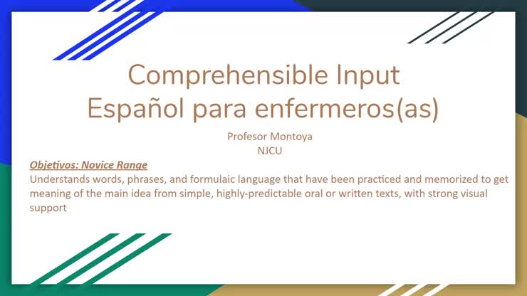 Comprehensible Input: Repaso de vocabulario