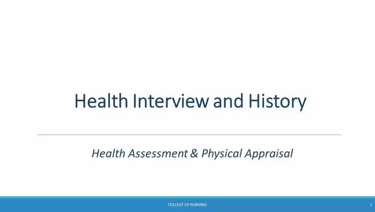 Health Interview and History video