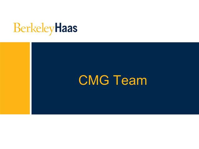 CMG Introduction: CMG Team