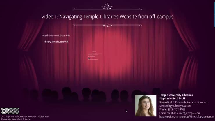 KIN Video 1 Navigating Temple Libraries Website from off-campus