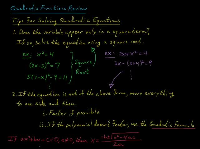 Quadratic Functions - #5