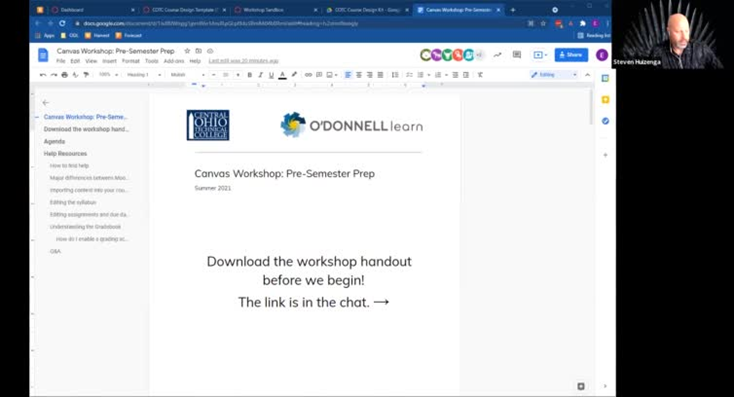 Adjunct Canvas Training (COTC) 07-29-21