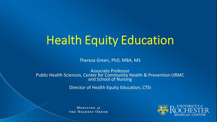 Public Health Grand Rounds - Health Equity Education