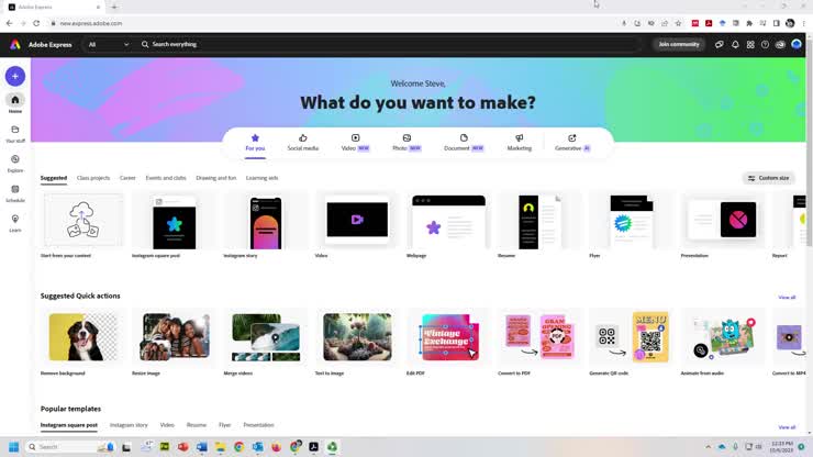 Presentations in Adobe Express