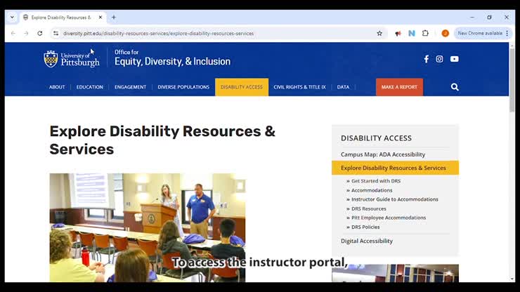 Using the Instructor Portal - Disability Resources & Services at Pitt