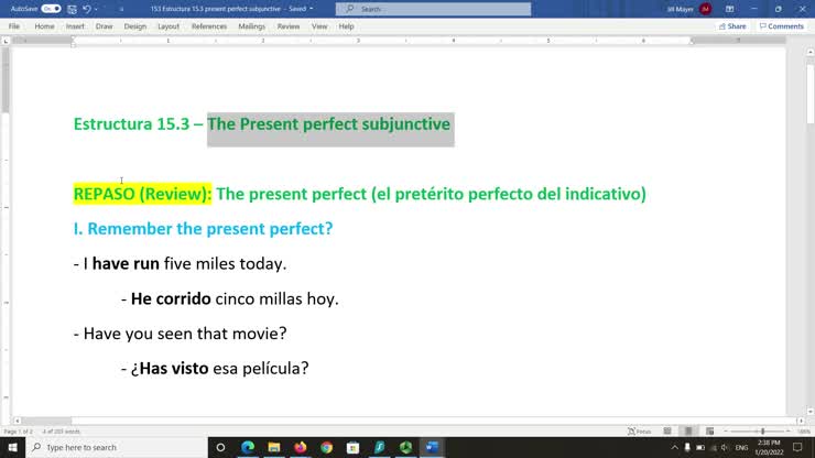 153 Estructura 15.3 The present perfect subjunctive