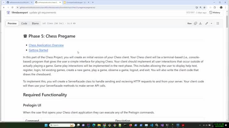 CS - 240 - Phase 5: Requirements