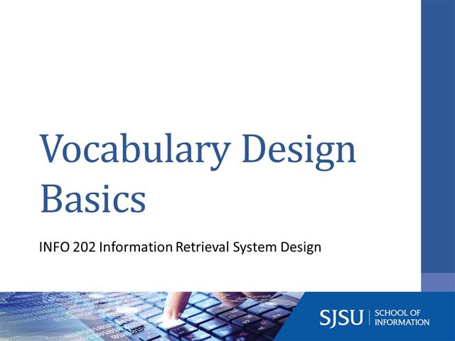 INFO202 Vocabulary Design Basics