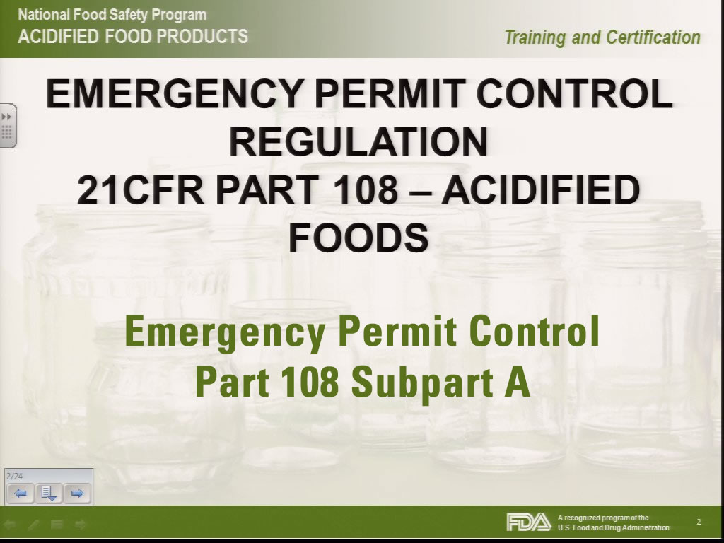 Emergency Permit Control Part 108 Subpart A