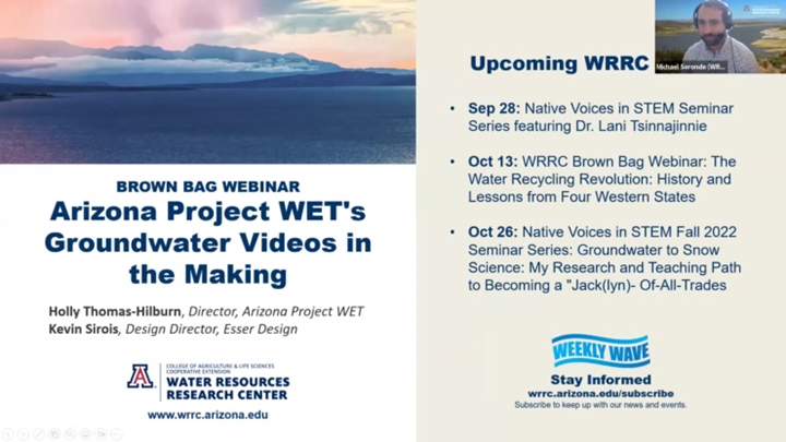 WRRC Brown Bag Webinar: Arizona Project WET's Groundwater Videos in the ...