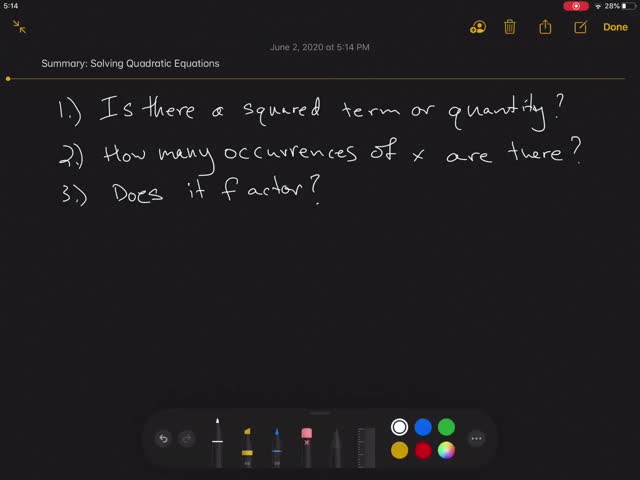 Math_096_Ch_2_Summary_of_solving_quadratic_equations