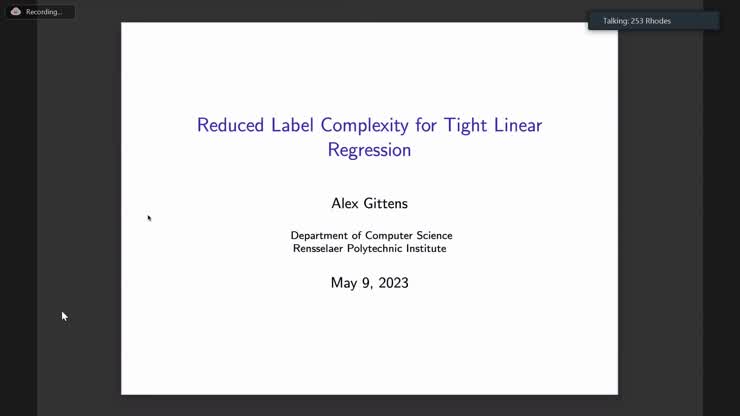 ORIE Colloquium on 5/9/2023: Alex Gittens