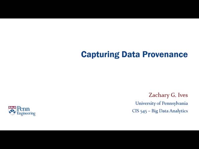 Capturing Provenance