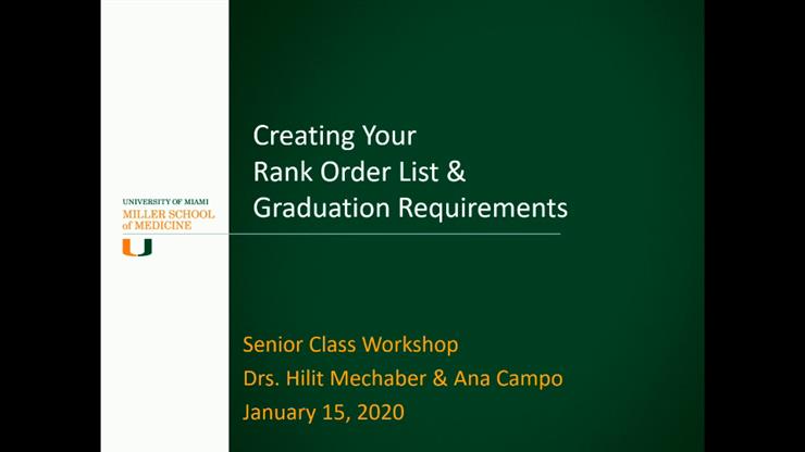 1/15/20 Rank Order List Preparation