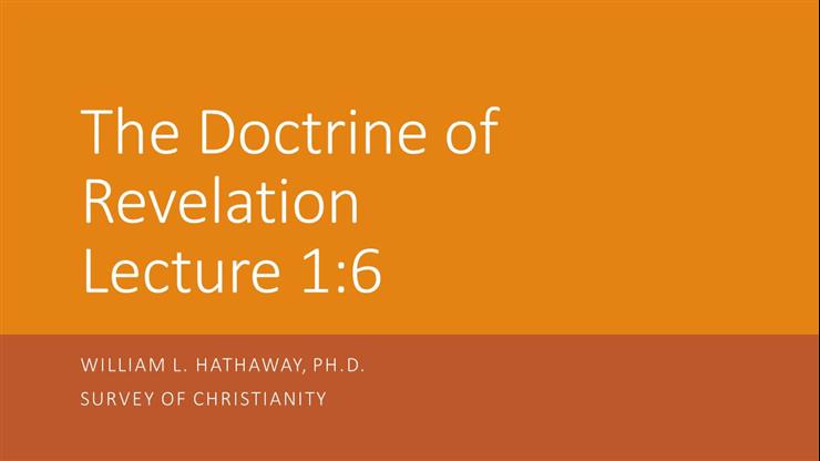 1-6 The Doctrine of Revelation