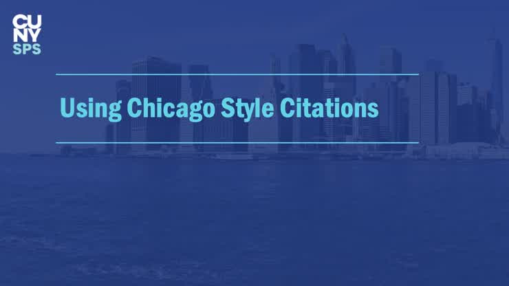 Chicago Style Citation Tutorial